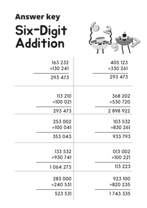 6 Digits Additions Worksheets | WorksheetsGO