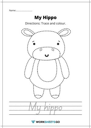 Hippo Tracing Worksheets | WorksheetsGO