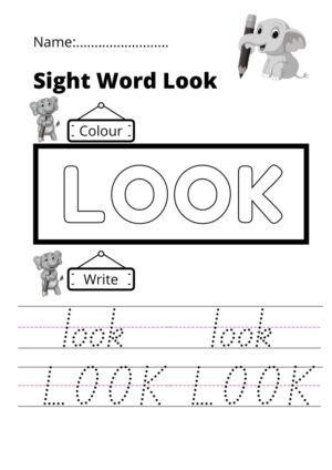 Look Sight Word Worksheets | WorksheetsGO