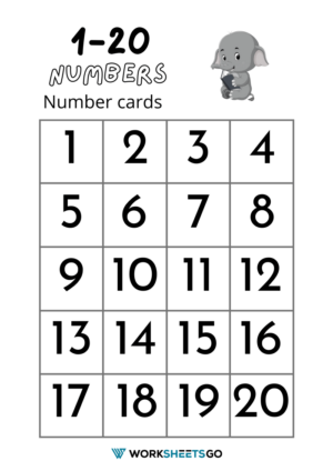 Number Cards Printable 1-20 Worksheets | WorksheetsGO