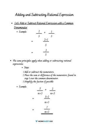Adding And Subtracting Rational Worksheets | WorksheetsGO