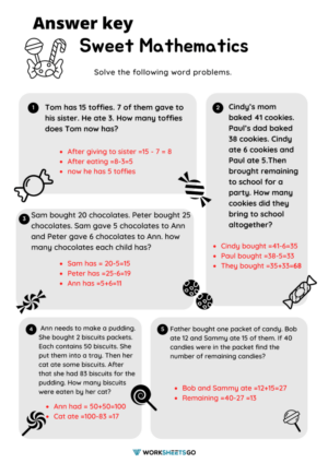Addition And Subtraction Word Problems Worksheets – Sweet Mathematics ...