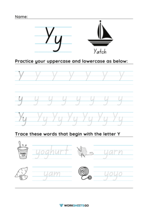 Letter Y Worksheets | WorksheetsGO