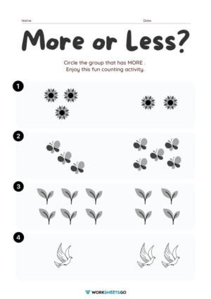 More Or Less Worksheets | WorksheetsGO