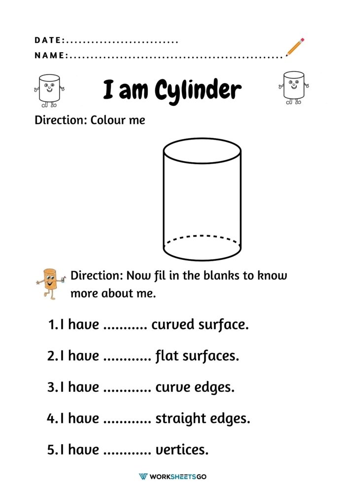 Cylinder Shape Worksheets | WorksheetsGO