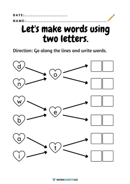 Two Letter Words Worksheets | WorksheetsGO