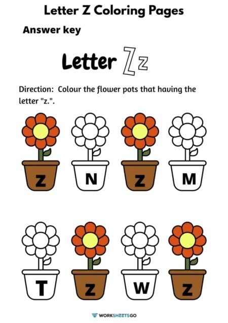 Letter Z Coloring Pages | WorksheetsGO
