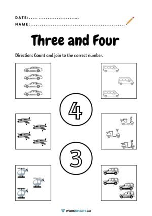 Number 3 And Number 4 Worksheets | WorksheetsGO