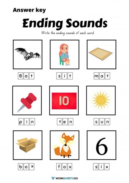 Ending Sounds Worksheets | WorksheetsGO