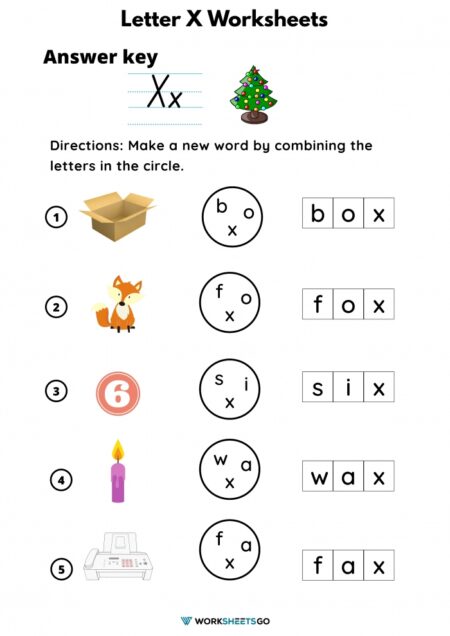 Letter X Words Worksheets | WorksheetsGO