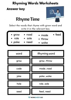 Rhyming Words Worksheets | WorksheetsGO