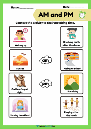 AM & PM Worksheets | WorksheetsGO