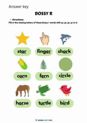 Bossy R Worksheets | WorksheetsGO