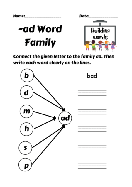 AD Word Family Worksheets | WorksheetsGO
