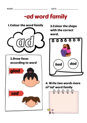 AD Word Family Worksheets | WorksheetsGO