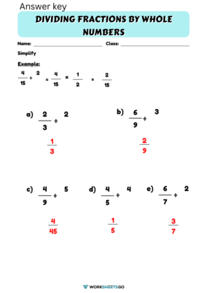 Dividing Fractions By Whole Numbers Worksheets | WorksheetsGO