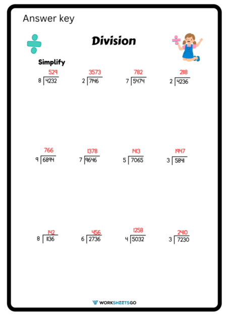 Dividing Integers Worksheets | WorksheetsGO