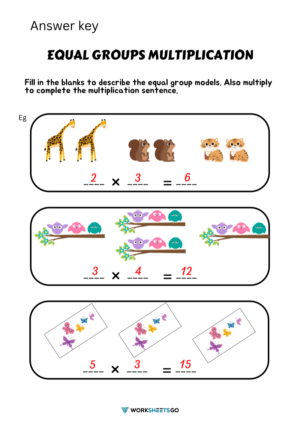 Equal Groups Multiplication Worksheets | WorksheetsGO