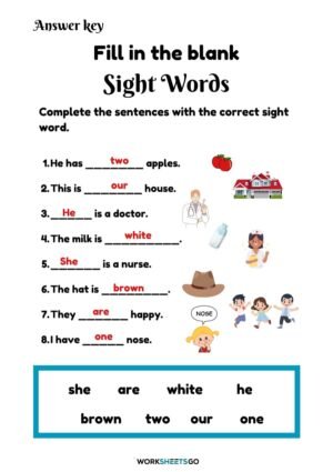 Fill In The Blanks Sight Words Worksheets | WorksheetsGO
