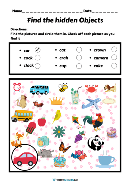Find The Hidden Objects Worksheets | WorksheetsGO Find The Hidden Objects Worksheets | WorksheetsGO