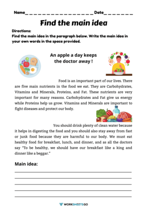Identifying The Main Idea Worksheets | WorksheetsGO