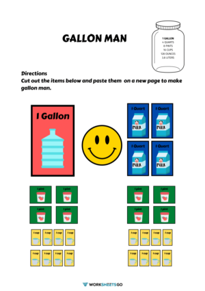 Gallon Man Worksheets | WorksheetsGO