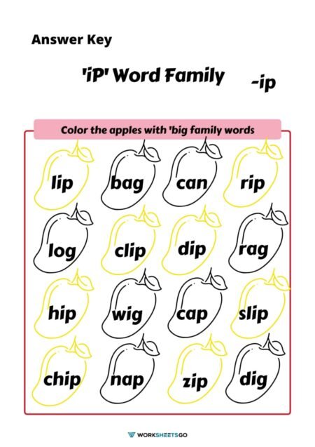 IP Word Family Worksheets | WorksheetsGO