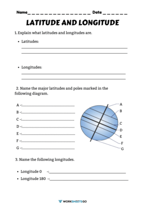 Latitude & Longitude Worksheets | WorksheetsGO