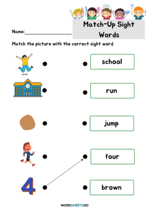 Match-Up Sight Words Worksheets | WorksheetsGO