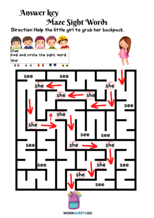 Maze Sight Words Worksheets | WorksheetsGO