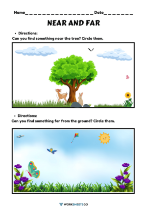 Near & Far Worksheets | WorksheetsGO