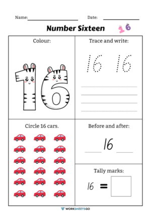 Number 16 Worksheets | WorksheetsGO