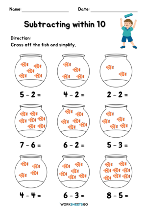 Printable Subtraction Worksheets | WorksheetsGO