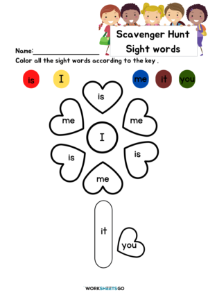 Scavenger Hunt Sight Words Worksheets | WorksheetsGO