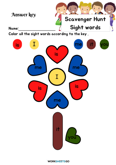 Scavenger Hunt Sight Words Worksheets | WorksheetsGO