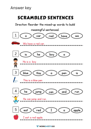 Scrambled Sentences Worksheets | WorksheetsGO