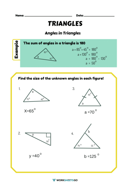 Triangle Worksheets | WorksheetsGO