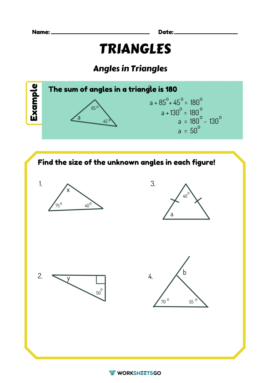 Geometry Angles Worksheets