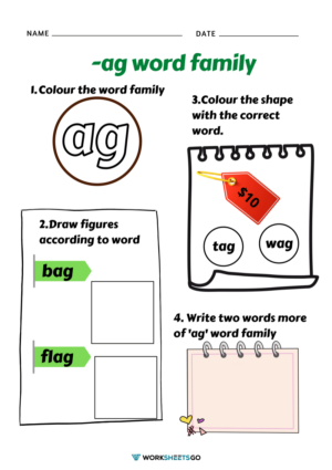 AG Word Family Worksheets | WorksheetsGO