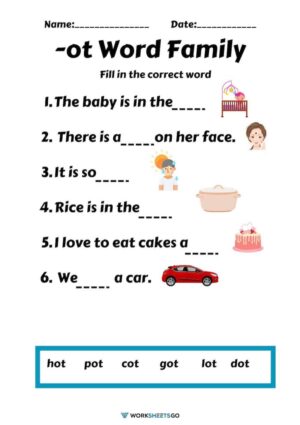 OT Word Family Worksheets | WorksheetsGO
