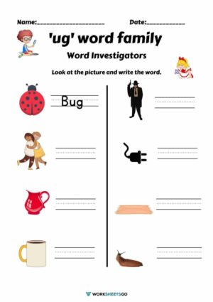 UG Word Family Worksheets | WorksheetsGO