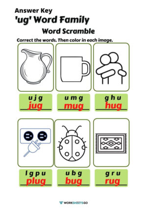 UG Word Family Worksheets | WorksheetsGO