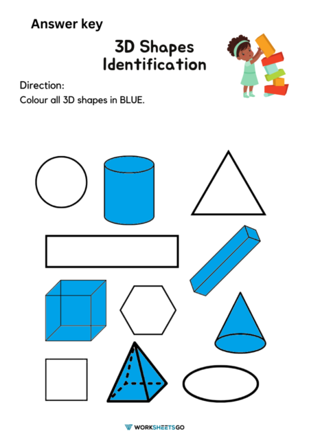 3D Shapes Identification Worksheets | WorksheetsGO