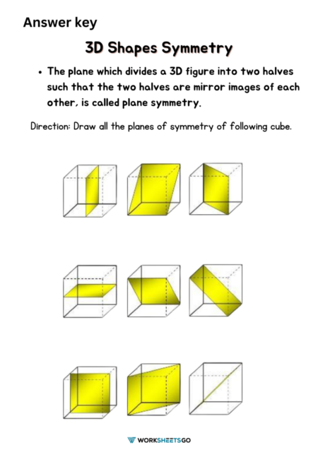 3D Shapes Symmetry Worksheets | WorksheetsGO