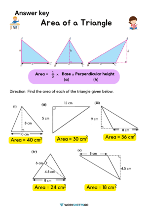 Area Of A Triangle Worksheets | WorksheetsGO