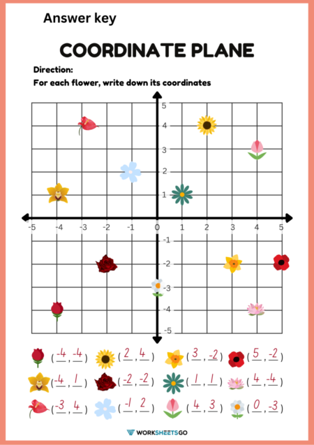 Flower Coordinate Planes | WorksheetsGO
