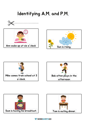 Identifying A.M And P.M Worksheets | WorksheetsGO