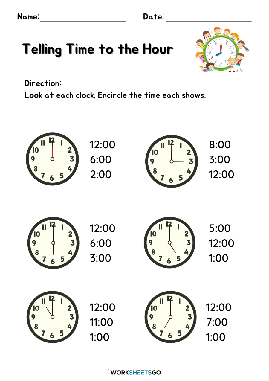 Free Printable Time Worksheets - Jace Printable