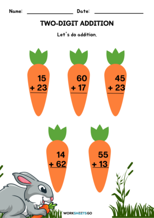 Two-Digit Addition Worksheets | WorksheetsGO