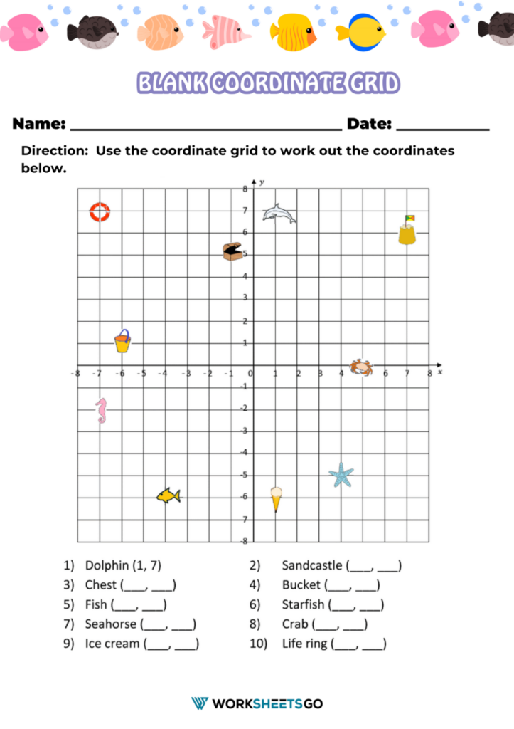 Coordinate Graphing Mystery Picture Worksheets | WorksheetsGO